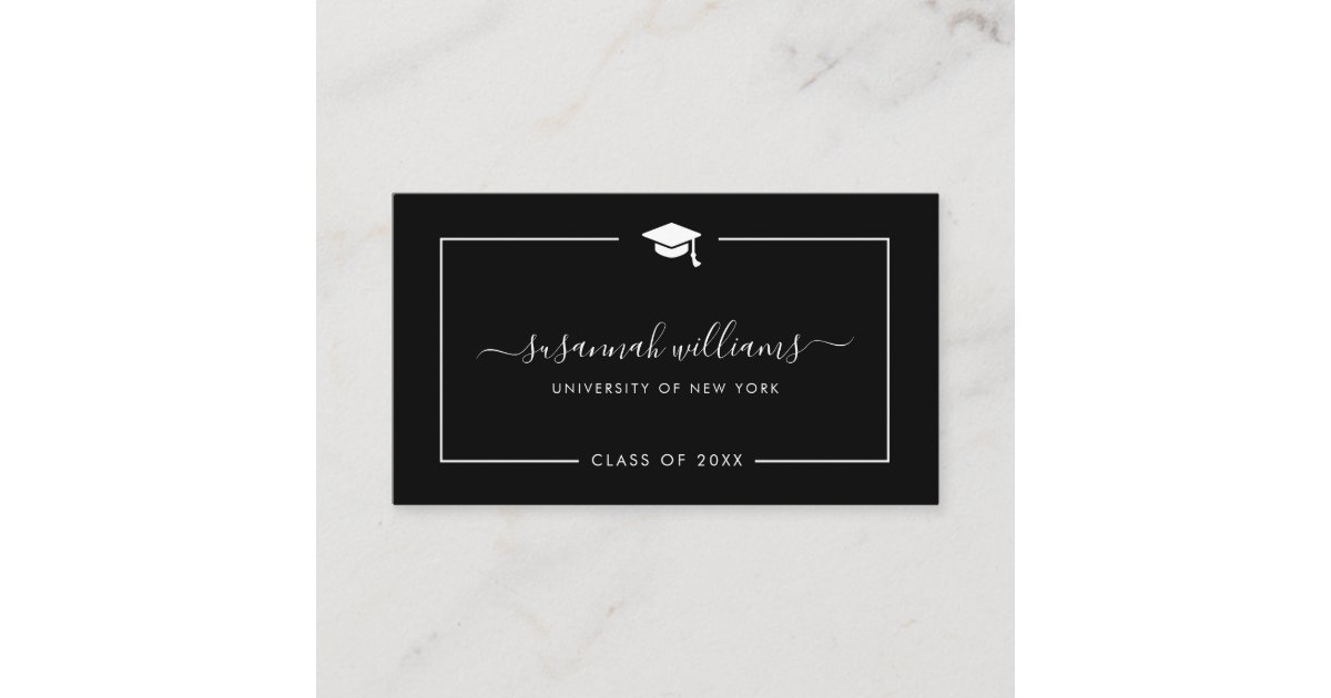 Modern Minimal Chic Script Graduation Calling Card | Zazzle