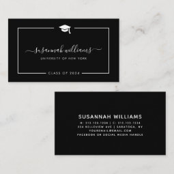 Modern Minimal Chic Script Graduation Calling Card | Zazzle