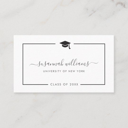 Modern Minimal Chic Script Graduation Calling Card | Zazzle.com