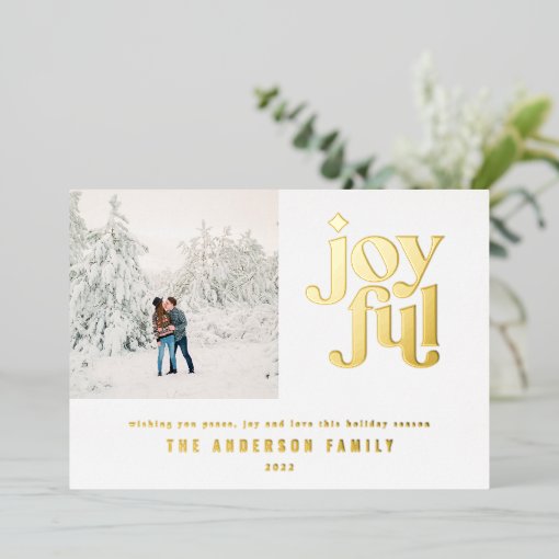 Modern minimal Christmas Foil Holiday Card | Zazzle