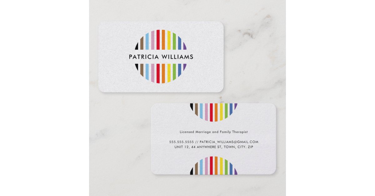 MODERN MINIMAL colorful logo rainbow pride LGBTQ Business Card | Zazzle