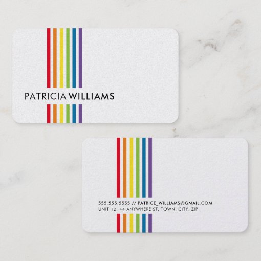 MODERN MINIMAL colorful simple rainbow pride Business Card | Zazzle