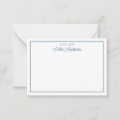 Modern Minimal Cursive Script Blue Cyan Note Card | Zazzle