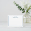 Modern Minimal Cursive Script Blue Cyan Note Card | Zazzle