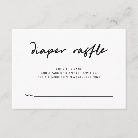 Modern Minimal Diaper Raffle Insert | Blue | Zazzle.com