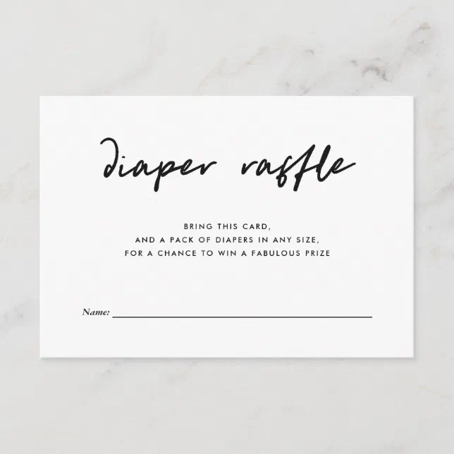Modern Minimal Diaper Raffle Insert | Blue | Zazzle