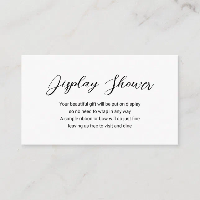 Modern Minimal Display Shower Simple Baby Shower Enclosure Card | Zazzle
