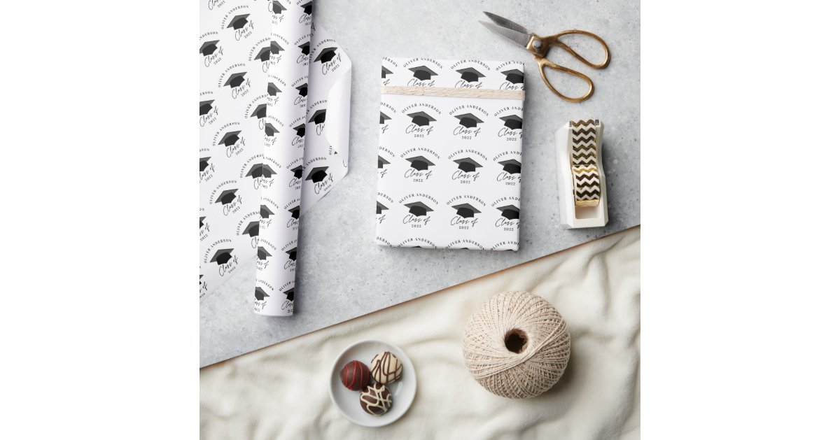 Modern minimal elegant arch photo graduation wrapp wrapping paper | Zazzle