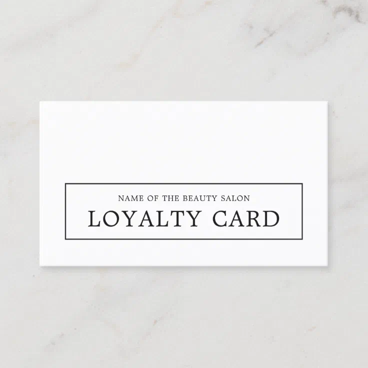 Modern Minimal Elegant Beauty Loyalty Card | Zazzle