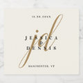 Modern Minimal Elegant Calligraphy Script Monogram Beer Bottle Label ...