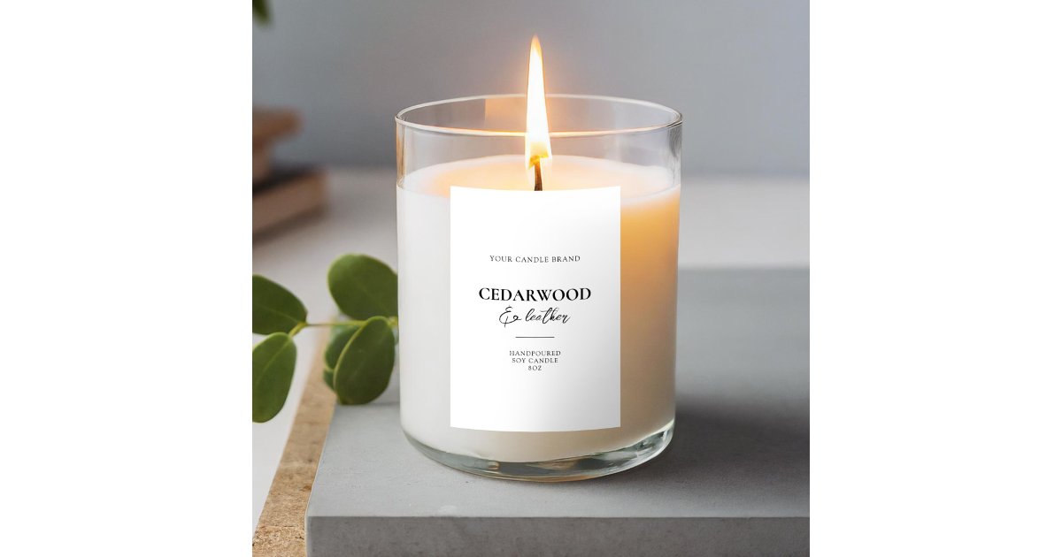 Modern Minimal Elegant Candle Label | Zazzle