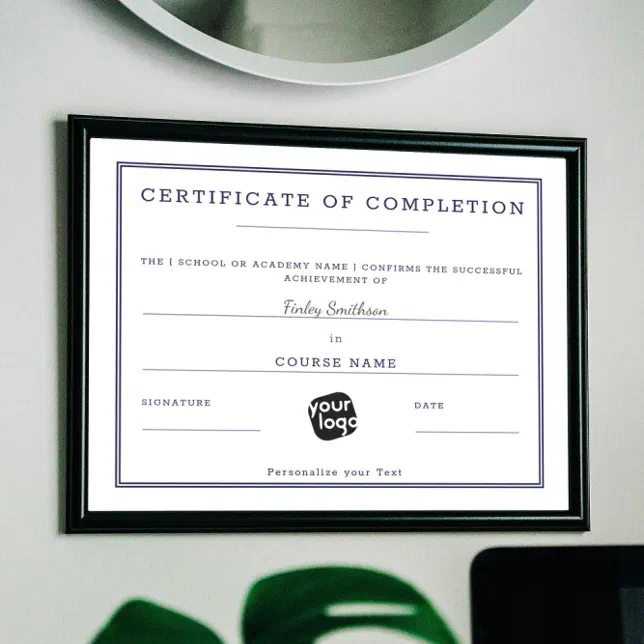 Modern Minimal Elegant Certificate of Completion | Zazzle