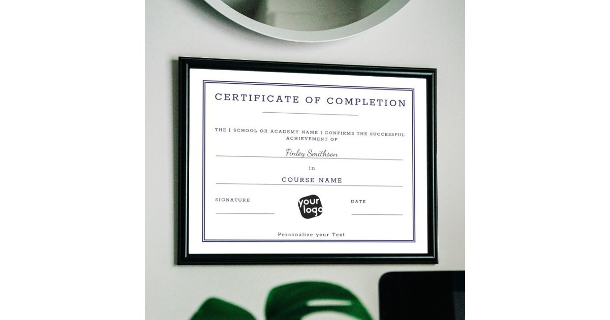 Modern Minimal Elegant Certificate of Completion | Zazzle