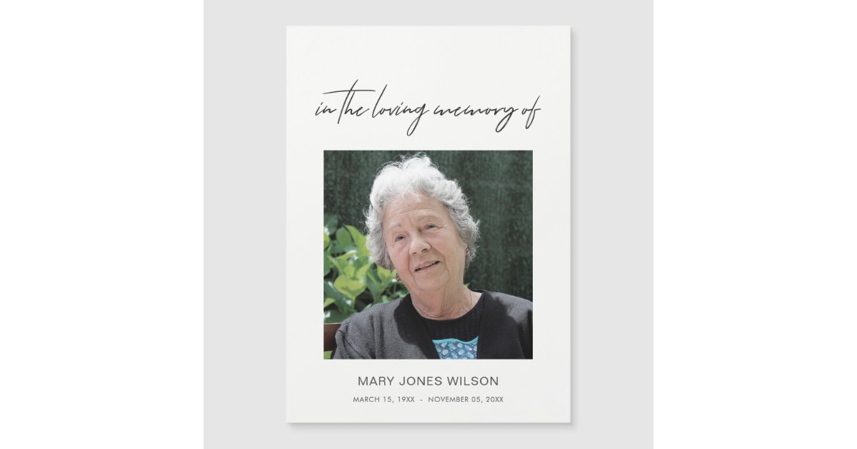 MODERN MINIMAL ELEGANT PHOTO SYMPATHY MEMORIAL | Zazzle