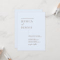 Modern Minimal Elegant Script Light Blue Wedding Invitation | Zazzle