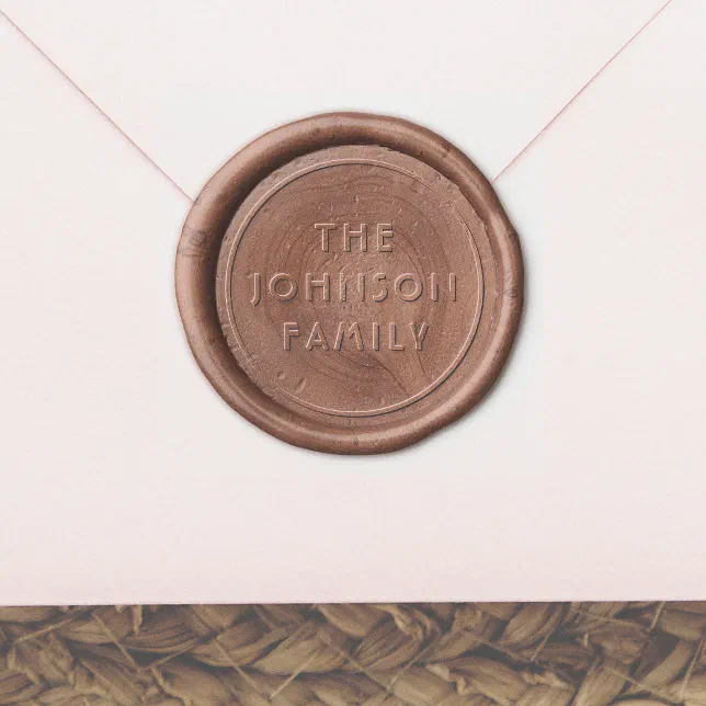 Modern Minimal Family Name Wax Seal Stamp | Zazzle