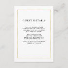 Modern Minimal | Faux Gold Border Guest Details Enclosure Card | Zazzle