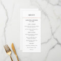 Modern Minimal | Faux Rose Gold Border Menu | Zazzle