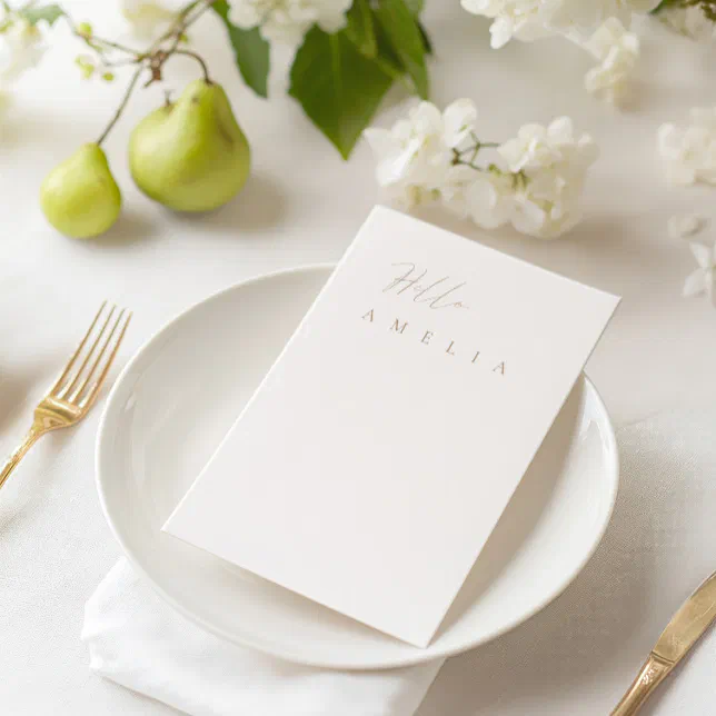 Modern Minimal Flat Blank Table Guest Place Card | Zazzle