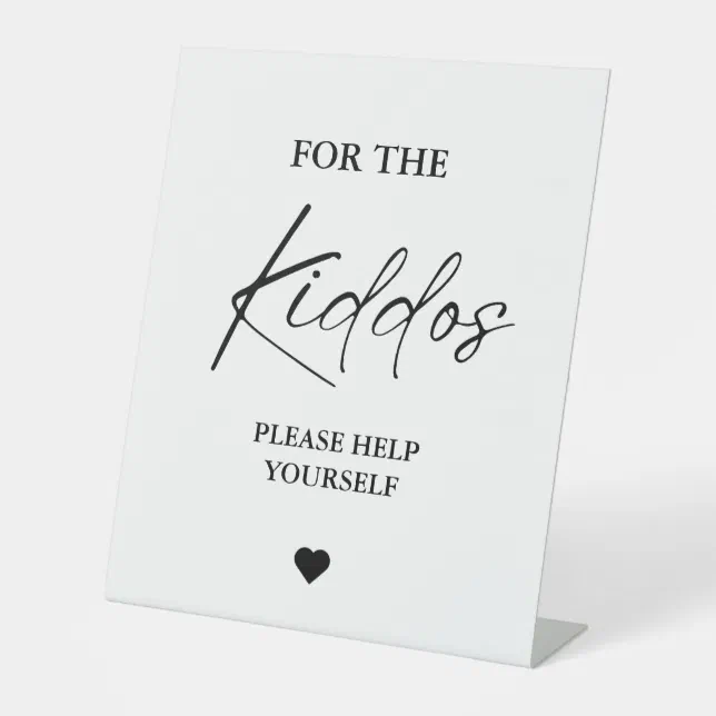 Modern Minimal For the kiddos Wedding Favors Sign | Zazzle