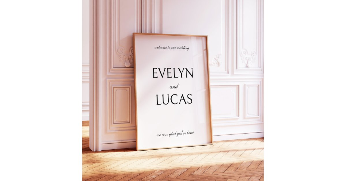 Modern Minimal French Script Wedding Welcome Sign | Zazzle