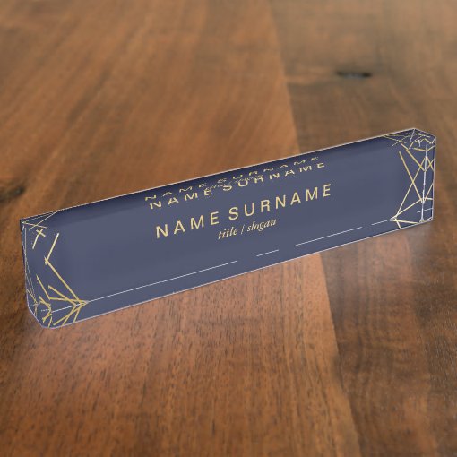 Modern Minimal Geometric Pattern Office & School Desk Name Plate | Zazzle