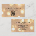Modern Minimal Gold Bokeh QR CODE Business Card | Zazzle