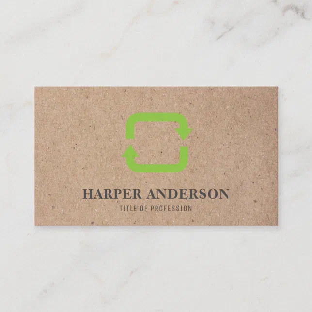 Modern Minimal Green Eco Recycle Professional Business Card | Zazzle
