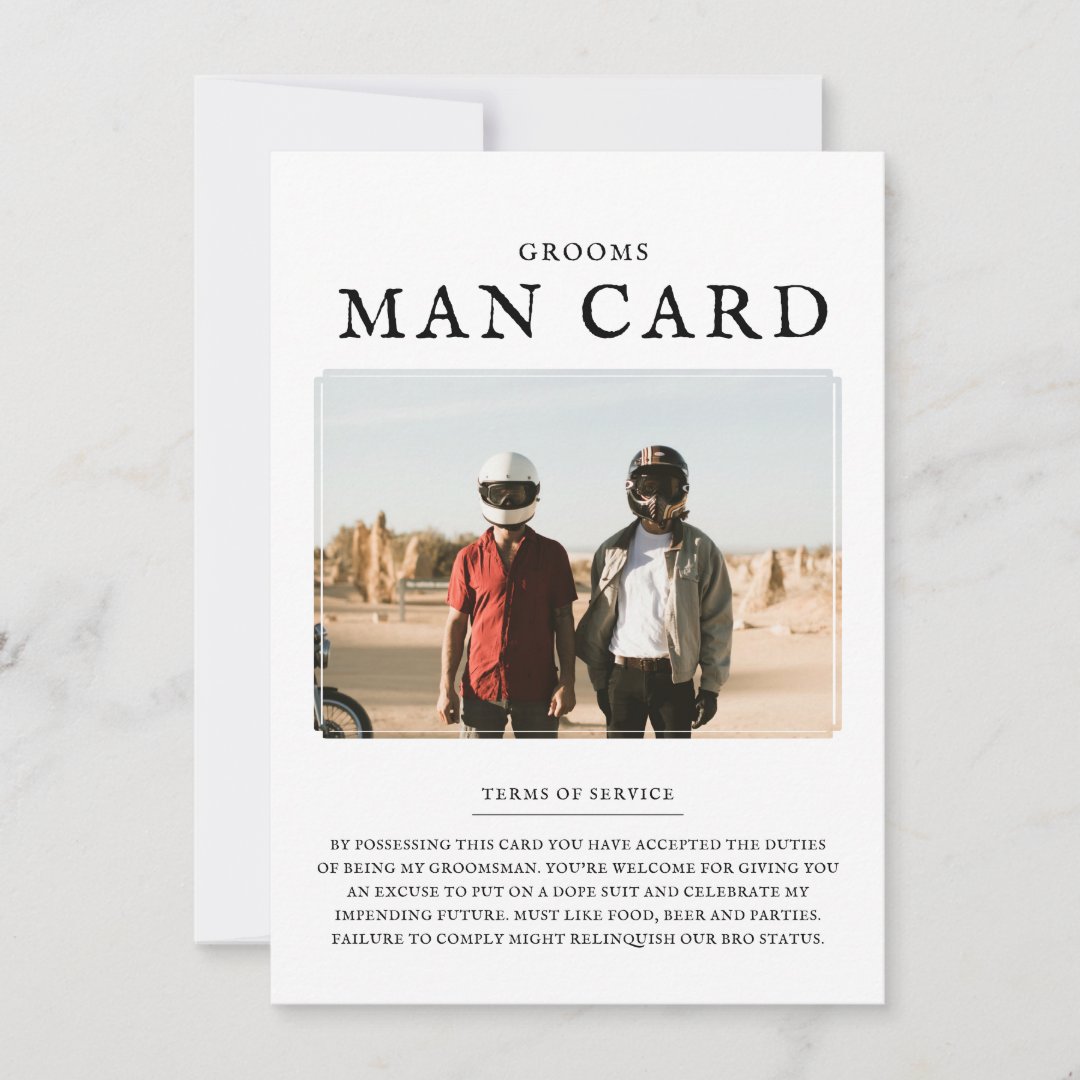 Modern Minimal Groomsman Photo Proposal Request Invitation | Zazzle