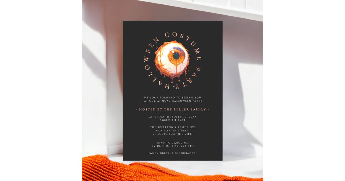 modern minimal Halloween costume party invitation | Zazzle