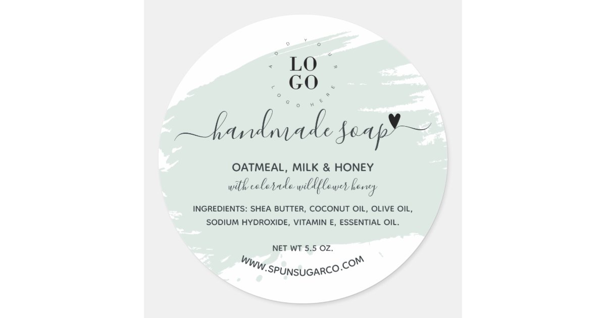 Modern Minimal Handmade Homemade Soap Classic Round Sticker | Zazzle