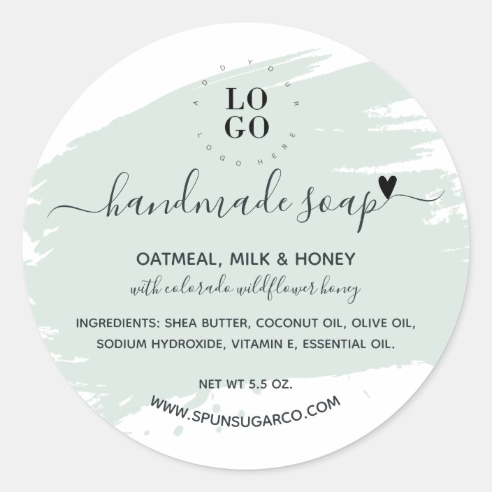 Modern Minimal Handmade Homemade Soap Classic Round Sticker | Zazzle.com