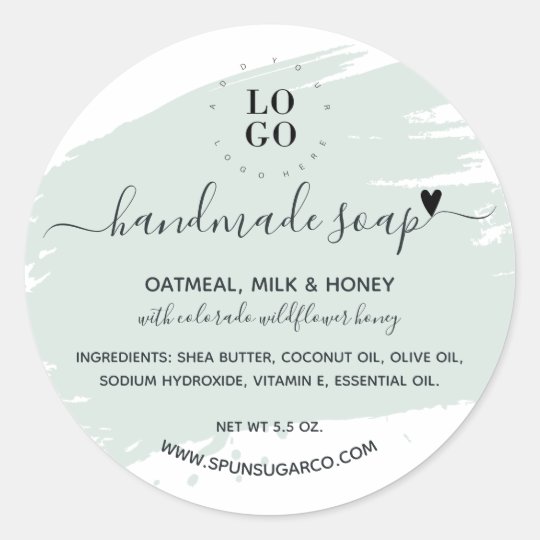 Modern Minimal Handmade Homemade Soap Classic Round Sticker | Zazzle.com