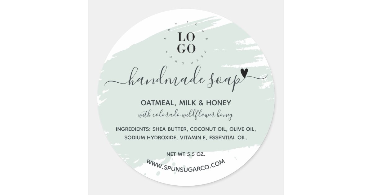 Modern Minimal Handmade Homemade Soap Classic Round Sticker | Zazzle.com