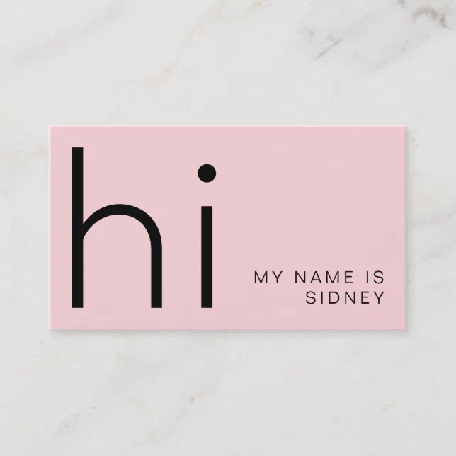 Modern minimal Hi - my name is design Business Card | Zazzle