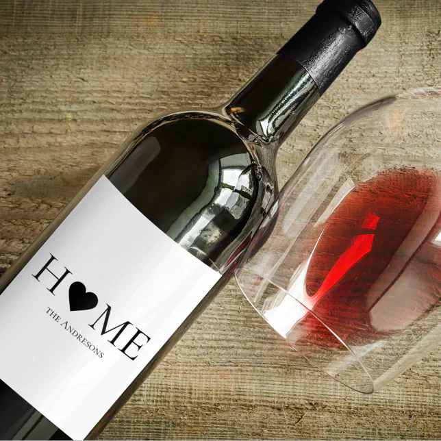 Modern Minimal Home Family Personalized Gift Wine Label | Zazzle
