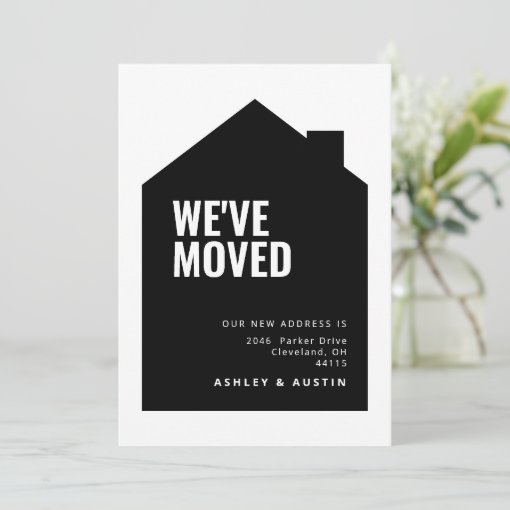 Modern Minimal House Shape We've Moved New Home Announcement | Zazzle