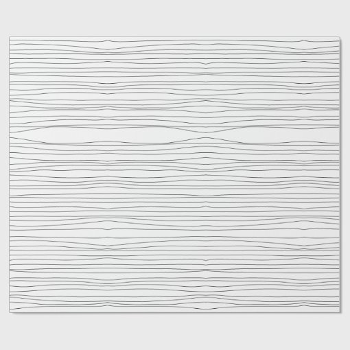 Modern Minimal Imperfect Lines Black and White Wrapping Paper | Zazzle