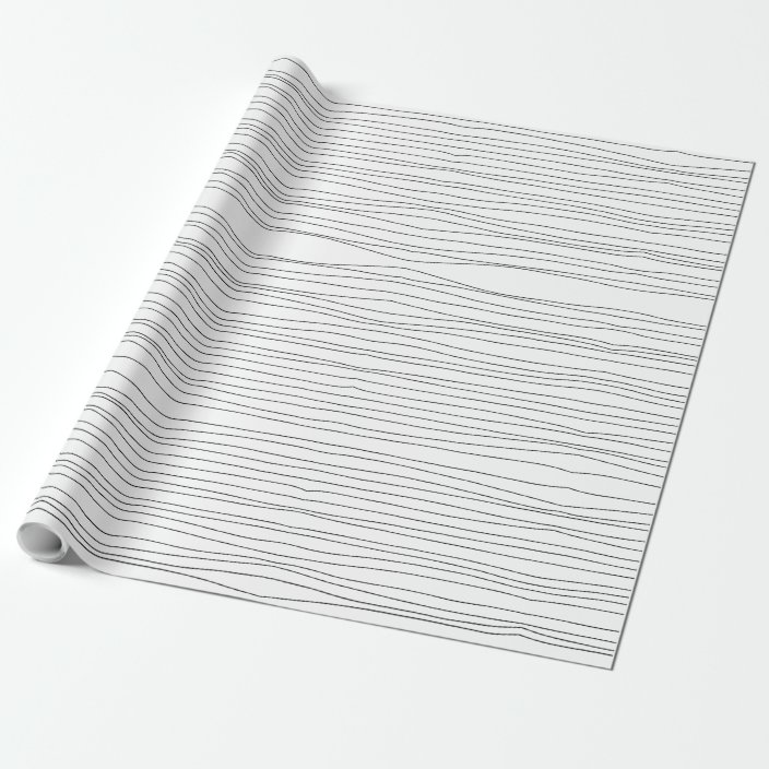 Modern Minimal Imperfect Lines Black and White Wrapping Paper | Zazzle.com