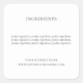 Modern Minimal Ingredients Product Label | Zazzle
