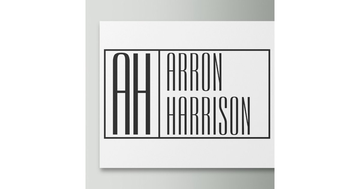 Modern Minimal Initials & Name Logo Wrapping Paper | Zazzle