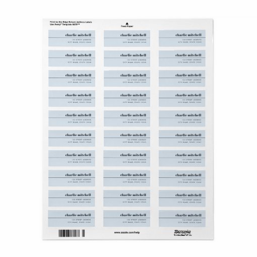 Modern minimal light dusty blue return address label | Zazzle