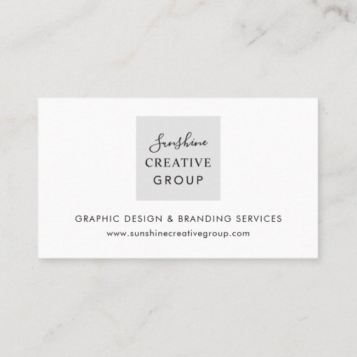 Modern Minimal Light Gray Business Card | Zazzle