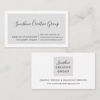 Modern Minimal Light Gray Business Card | Zazzle