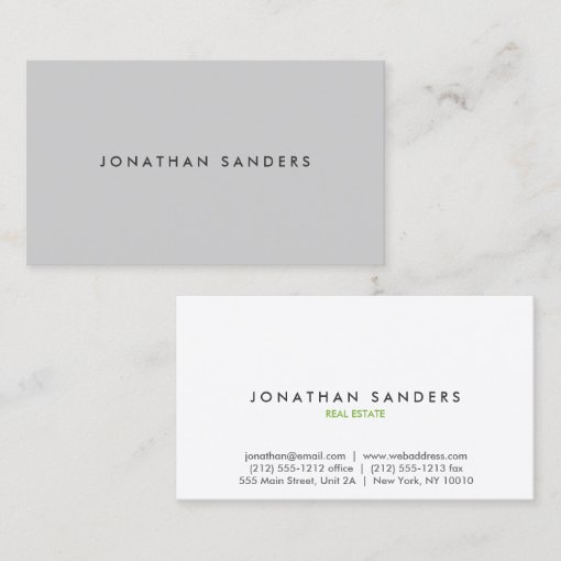 MODERN & MINIMAL Light Gray Business Card | Zazzle