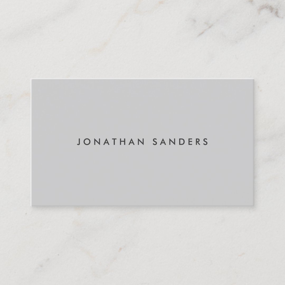 MODERN & MINIMAL Light Gray Business Card | Zazzle
