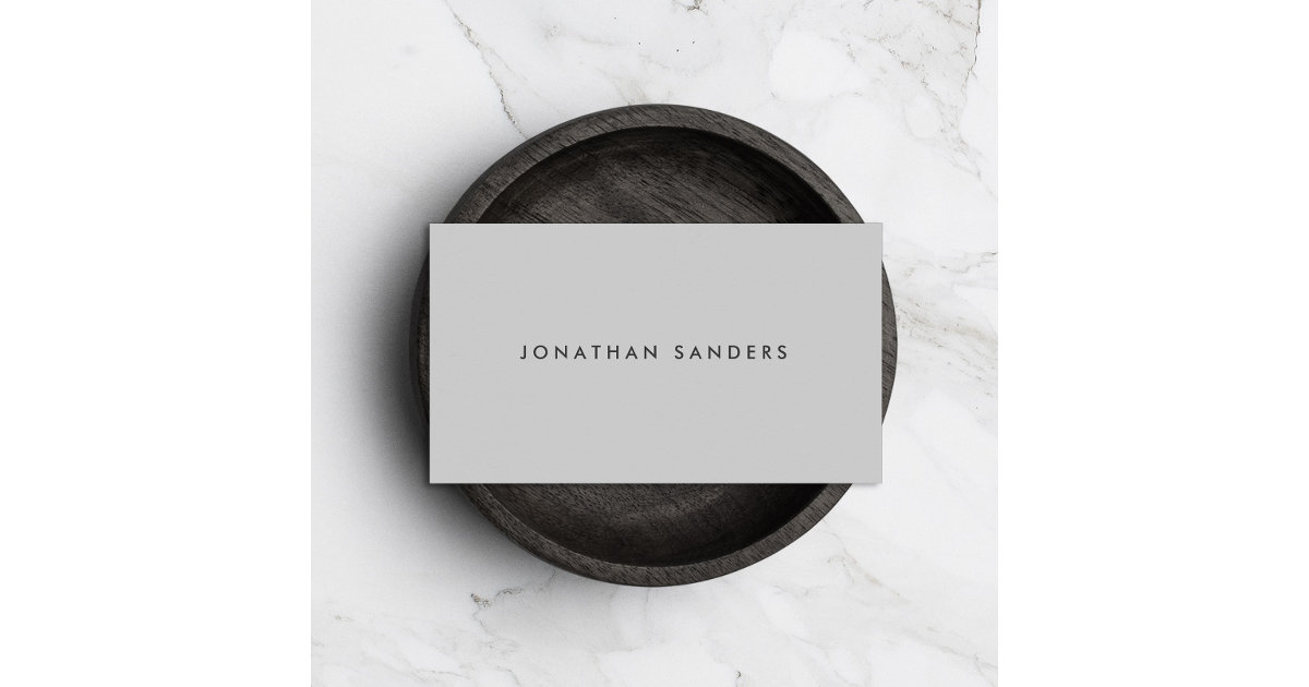 MODERN & MINIMAL Light Gray Business Card | Zazzle