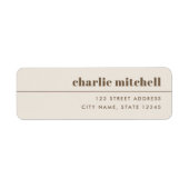 Modern minimal light tan brown return address label | Zazzle