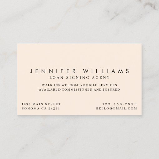 Modern Minimal Loan Signing Agent Quill Feather Business Card | Zazzle