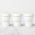 Modern Minimal "Love is Brewing" Wedding Coffee Paper Cups | Zazzle